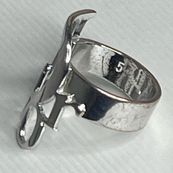 Dior | Jewelry | Christian Dior Logo Silver Tone Ring Size 5 | Poshmark